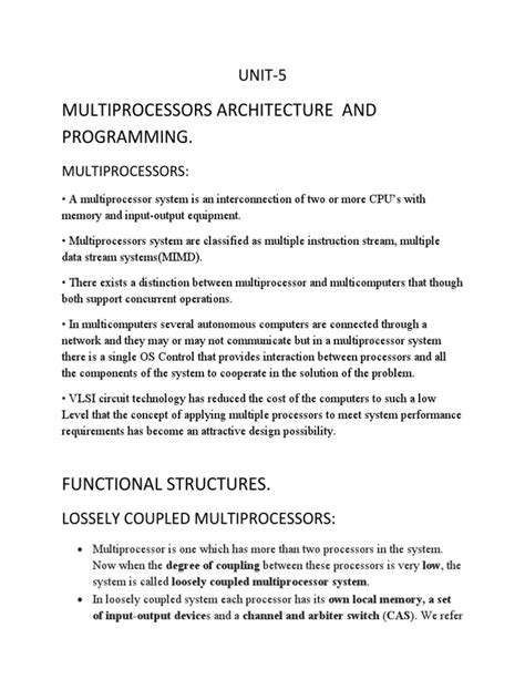 multiprocessor architecture and programming pdf parallel computing central processing unit