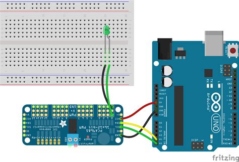 fading led using i2c and pca9865