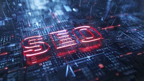 Seo Font On Futuristic Technology Background Stock Illustration