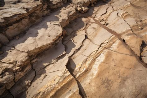 Premium AI Image Closeup Of Fault Line With Visible Shifts And Movement
