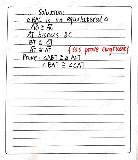 Solved Engagement Complete The Proof Given Delta Bac Is An Equilateral Delta A T Bisects B C
