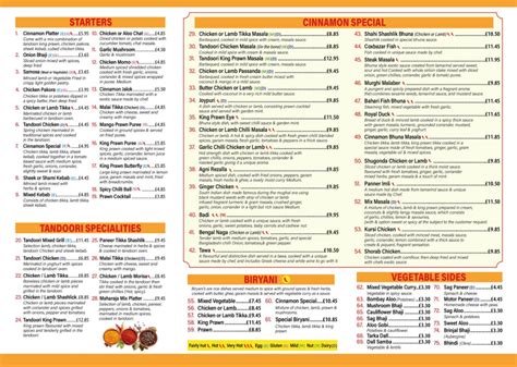 Menus 2024 Cinnamon In Thetford Thefork