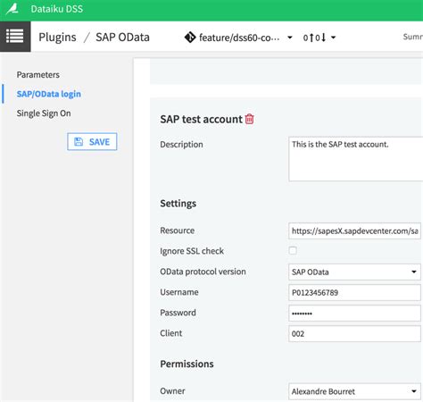 Plugin Sap Odata Dataiku