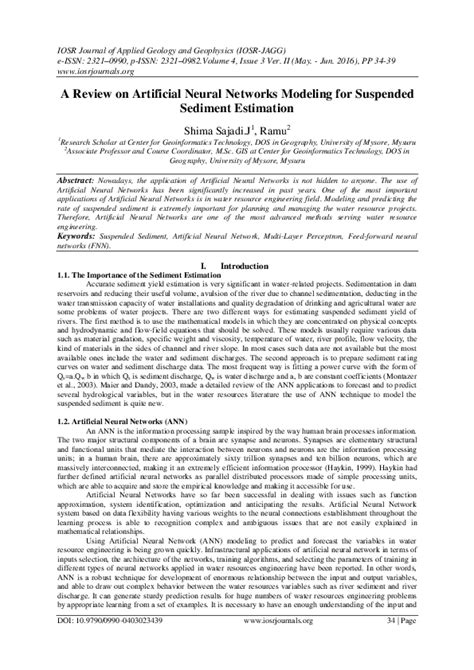 Pdf A Review On Artificial Neural Networks Modeling For Suspended