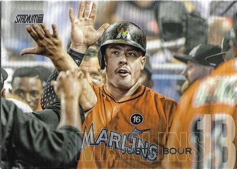 Justin Bour 2018 Topps Stadium Club 13 Miami Marlins Baseball Card