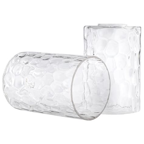 Rivqahra 2 Pack Clear Hammered Glass Lamp Shade Replacement Globe And Cover For Lighting Fixture