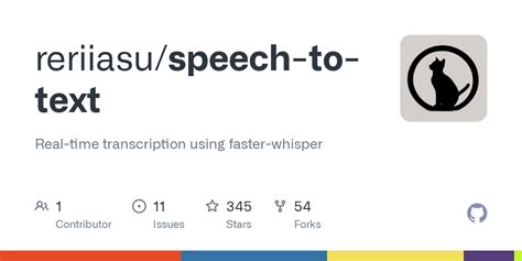 GitHub Reriiasu Speech To Text Real Time Transcription Using Faster Whisper