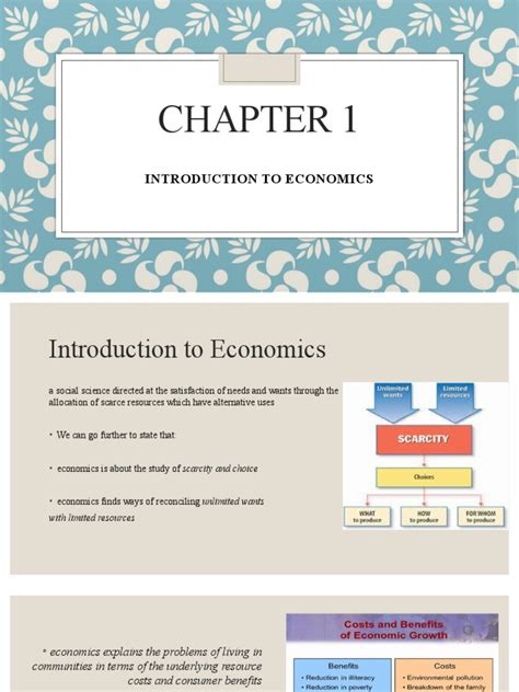 Chapter 1 Introduction To Economics Pdf Economics Macroeconomics