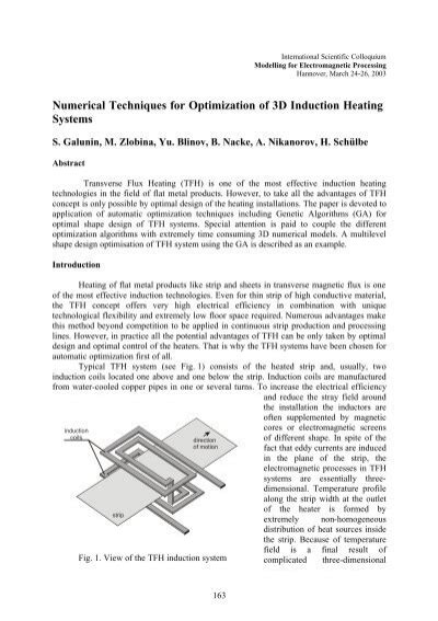 Numerical Techniques For Optimization Of 3d Induction Heating