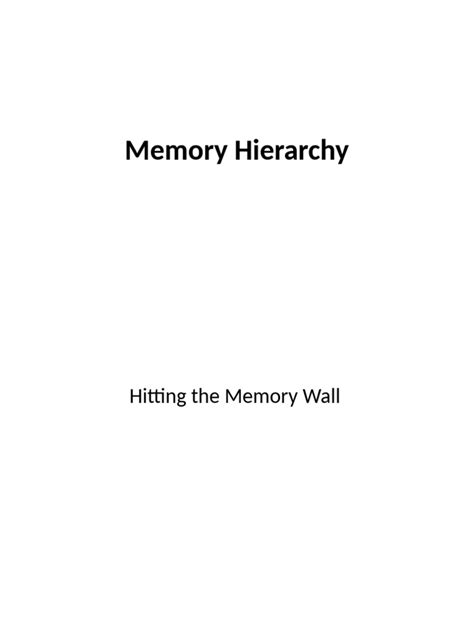 Memory Hierarchy Pdf Random Access Memory Computer Memory