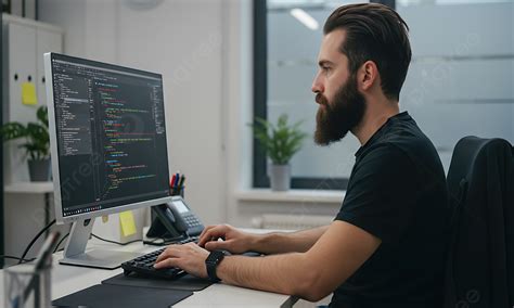 Software Developer Workspace Background Developer Coding Workspace Background Image And