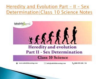 Heredity And Evolution Part II Sex Determination Class Science Notes Presentation Free