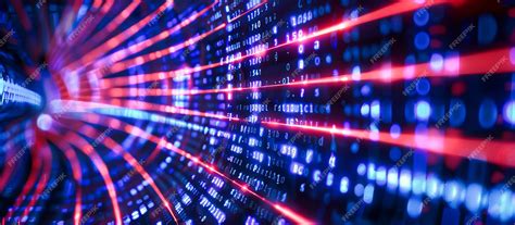 Premium Photo Digital Binary Code And Network Concept Futuristic Technology Background Blue