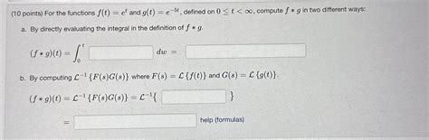 solved 10 ﻿points ﻿for the functions f t et ﻿and