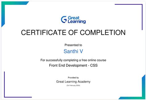 completed front end css course with great learning santhi venkatesan posted on the topic