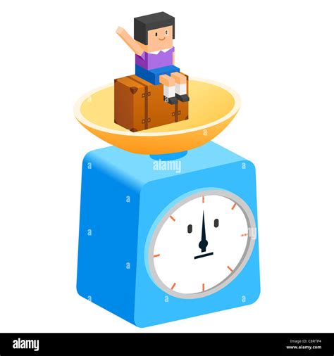 Girl On Weighing Scale Stock Photo Alamy
