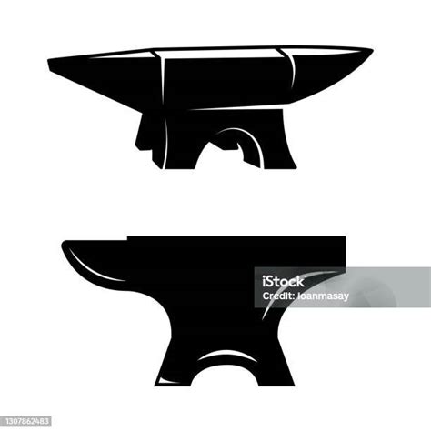 대장장이 모루의 일러스트 세트 라벨 기호 엠블럼 포스터용 디자인 요소 벡터 일러스트레이션 강철에 대한 스톡 벡터 아트 및 기타