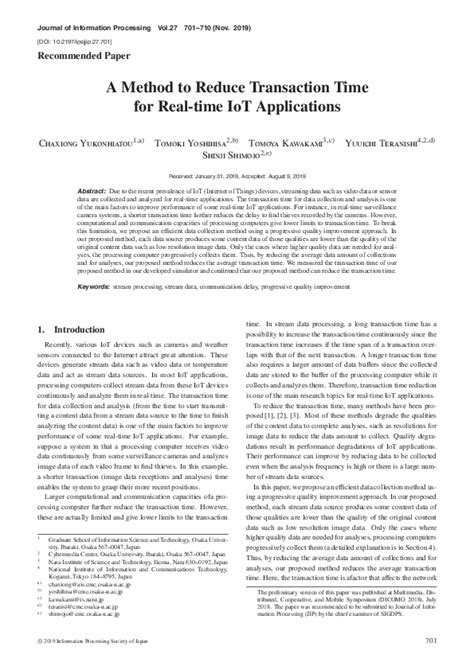 Pdf A Scheme To Improve Stream Transaction Rates For Real Time Iot Applications