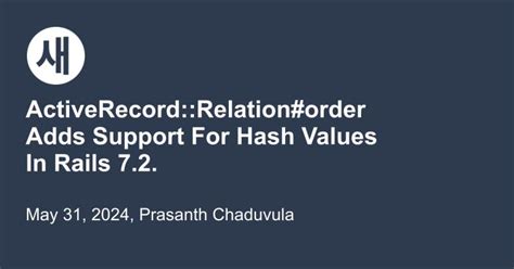 saeloun on linkedin activerecord relation order adds support for hash values in rails 7 2