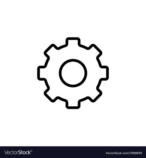 Thin Line Settings Gear Icon Royalty Free Vector Image