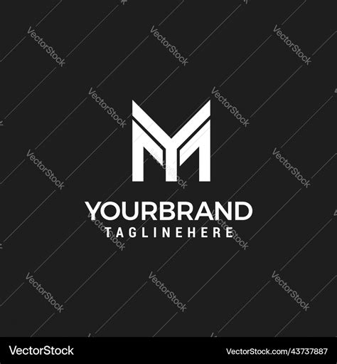 Initials Alphabet Letters My Or Ym Monogram Logo Vector Image