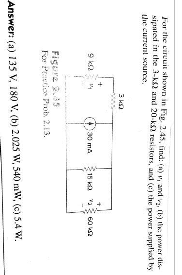 solved for the circuit shown in fig 2 45 find a vi and