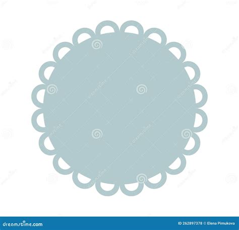 Circle Scalloped Frame Scalloped Edge Round Shape Simple Label And