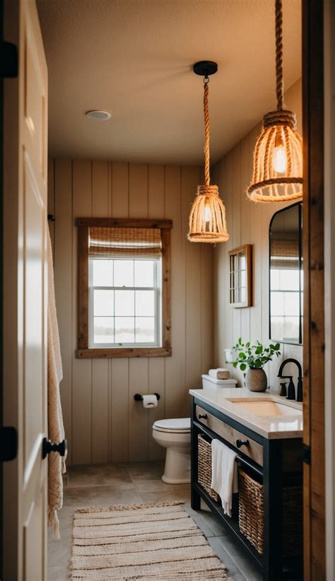 14 Gorgeous Farmhouse Bathroom Lighting Ideas