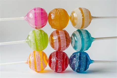 Premium Photo Lollipops Stack Colorful On White Background