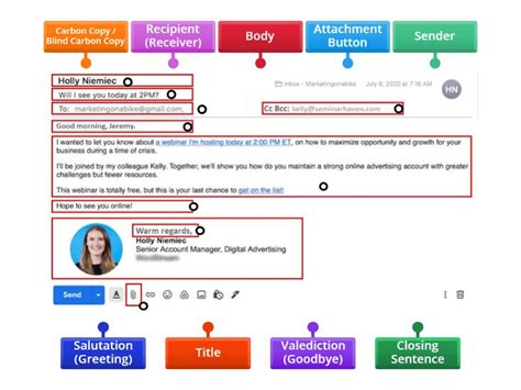 Cambridge Igcse Anatomy Of An Email مخطط المربعات