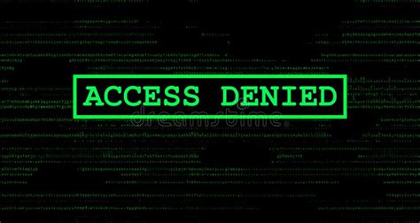 Access Denied Message On The Screen Vector Futuristic Interface Stock