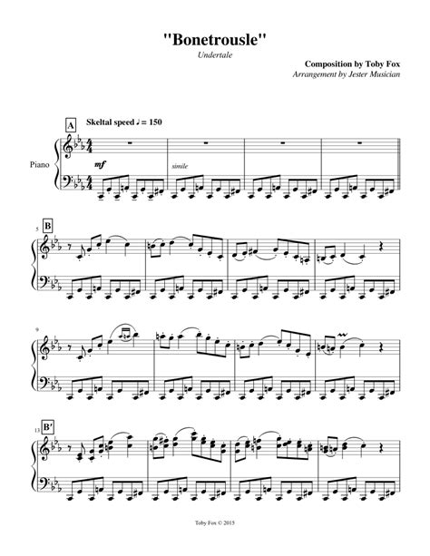 Bonetrousle Sheet Music Read About Bonetrousle By Sheet Music Boss