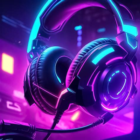 Premium Ai Image Cyber Color Headset