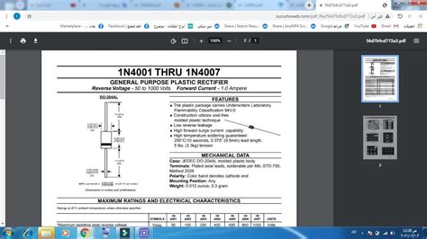 اهم المعلومات التي يجب معرفتها عند قراءه داتا شيت الدايود مع طريقه