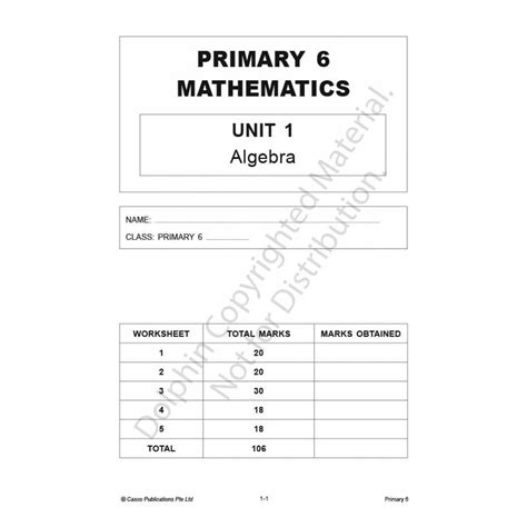 Topical Maths Worksheets Primary 6 Pack