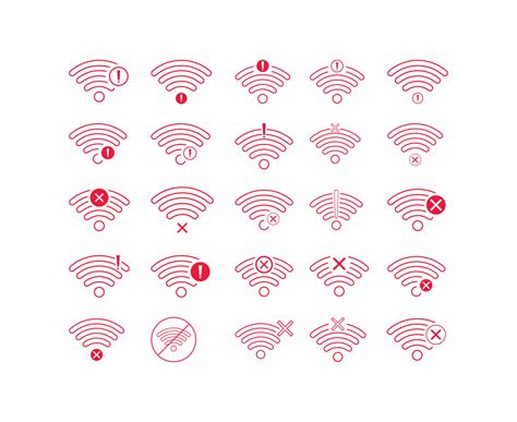 Set Of No Wifi Wireless Icon Vector Red Color Vector Art At Vecteezy