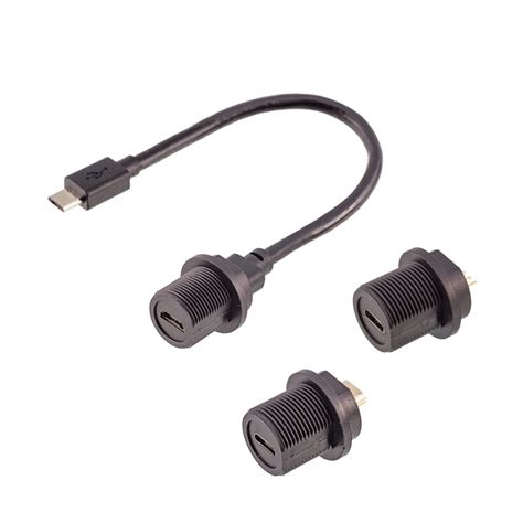 Waterproof Micro Usb Connector Panel Mount Shine Industry