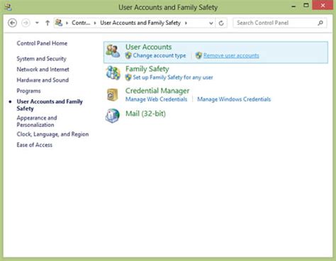 Delete User Account Windows 81
