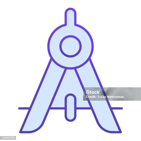 나침반 분할 평면 아이콘입니다 동그라미 그리기용 학교 악기 지오메트리 피사체 벡터 디자인 컨셉 흰색 배경에 그라데이션 스타일 픽토그램 건설 산업에 대한 스톡 벡터 아트 및