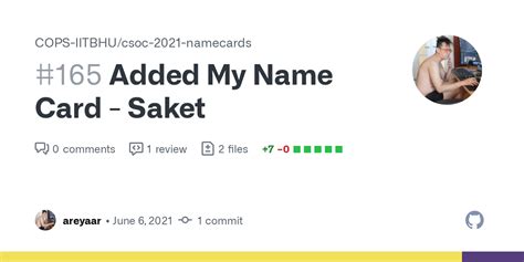 Added My Name Card Saket By Areyaar Pull Request COPS IITBHU Csoc Namecards GitHub