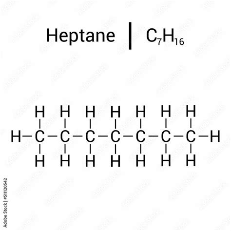 Chemical Structure Of Heptane C7h16 Stock Vector Adobe Stock