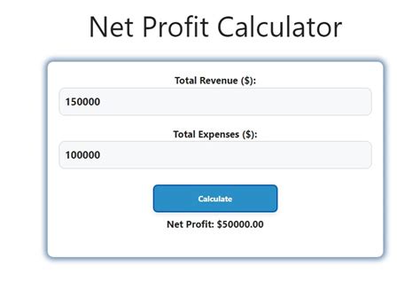 Net Profit Calculator Savvy Calculator