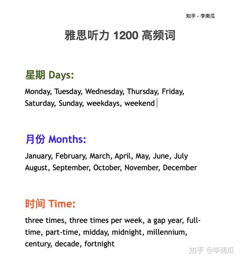 Ielts雅思听力高频词1200 Pdf版 知乎
