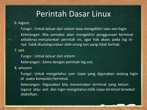 Perintah Dasar Linux Dan Fungsi Fungsinya Pptx