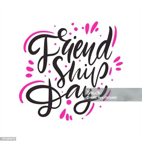 우정 날 손으로 그린 벡터 레터링 흰색 배경에 고립입니다 감사에 대한 스톡 벡터 아트 및 기타 이미지 감사 국제 우정의 날 낮 Istock