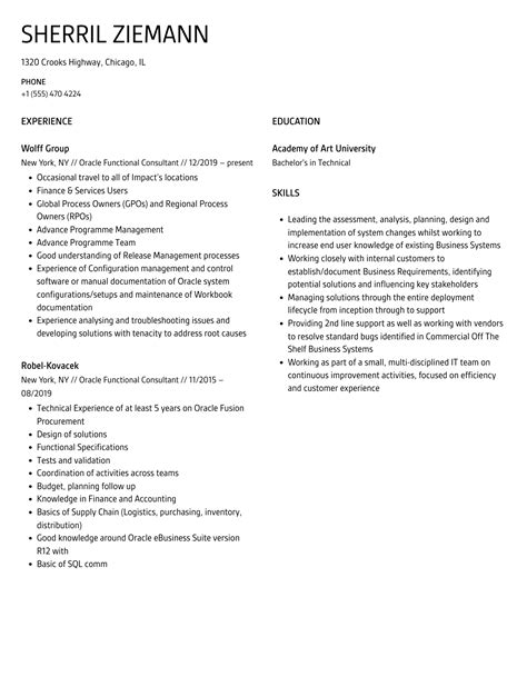 Oracle Functional Consultant Resume Samples Velvet Jobs