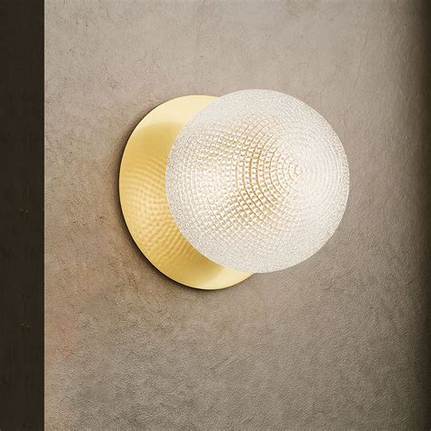 Odessa Diamond Cut Glass Led Wall Light With Brass Base Large Cool