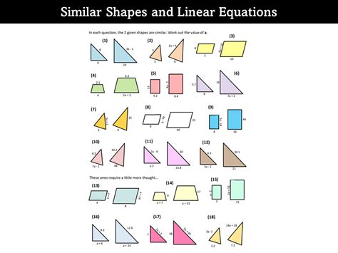Similar Shapes And Linear Equations Teaching Resources