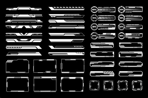 Cyberpunk Interface Elements Set Futuristic Hud And Loading Screen