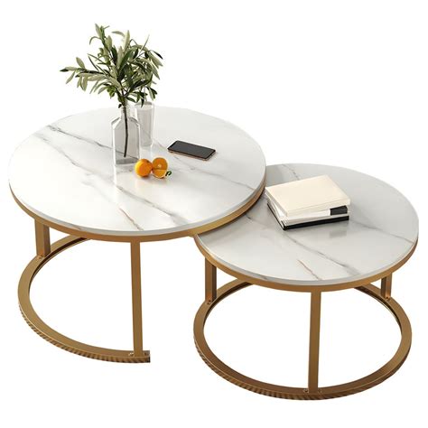 Modern Metal Frame Round Coffee Table With Wood Top Sleek And Stylish
